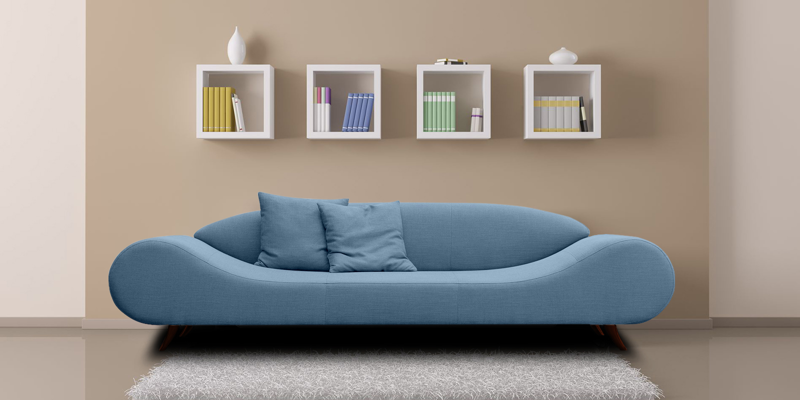 Astonishing Fabric 3 Seater Sofa in Light Blue Colour Dreamzz Furniture Online Furniture Shop